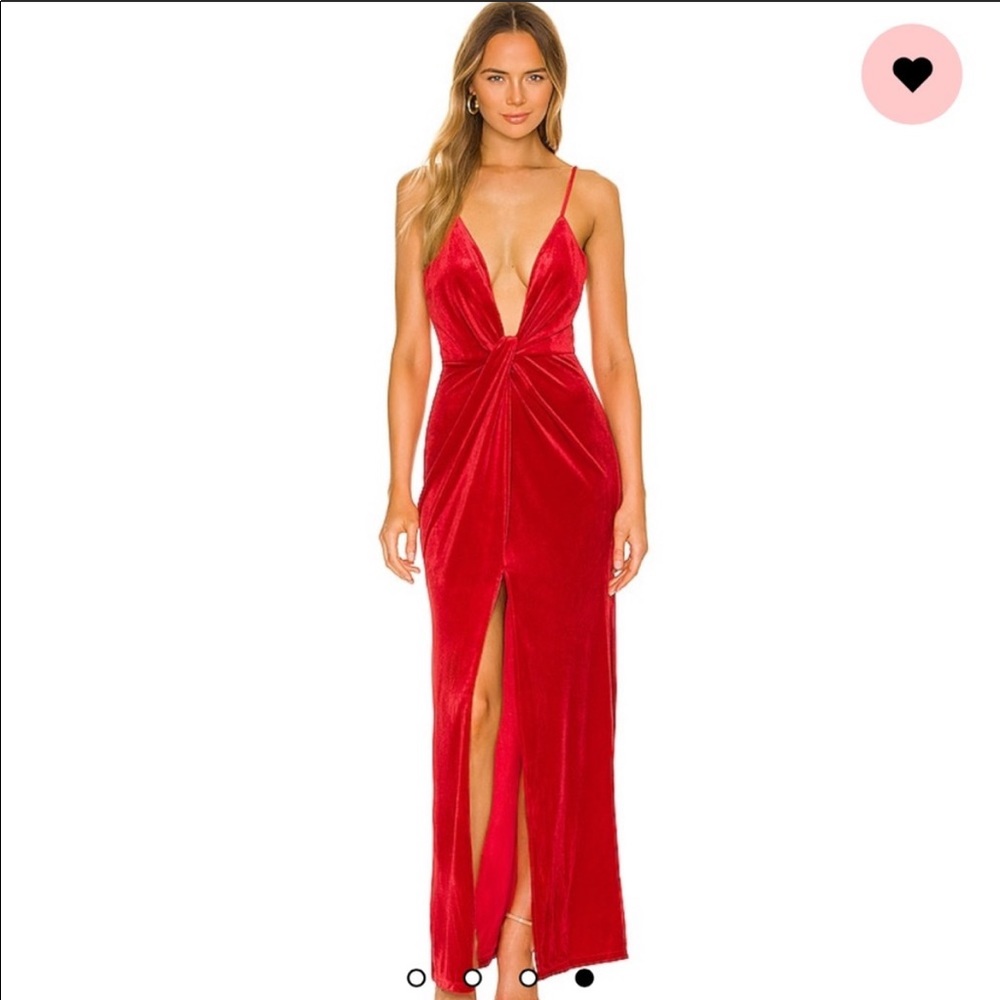 Revolve Red Velvet Maxi Dress - Gem